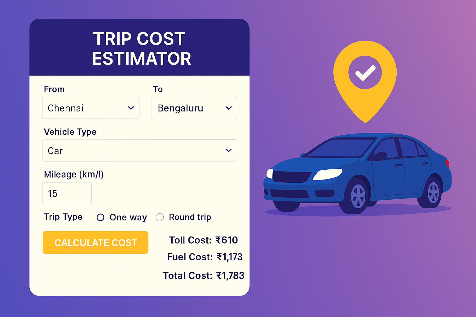 Fast Tag / Toll and Fuel Estimator